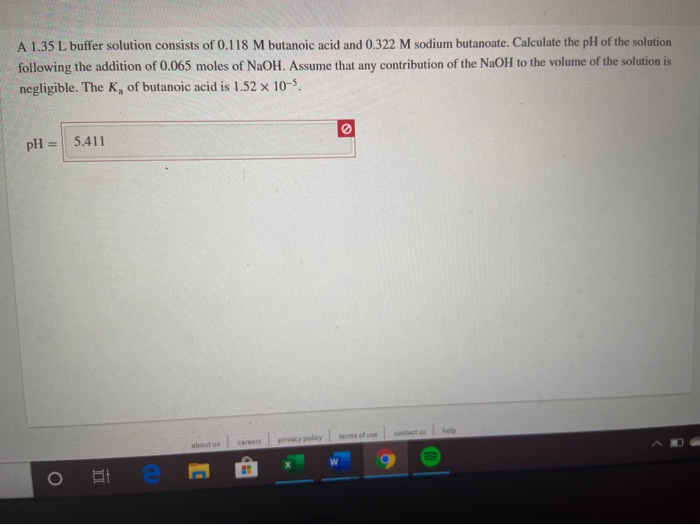 Solved A 1.35 L buffer solution consists of 0.118 M butanoic | Chegg.com