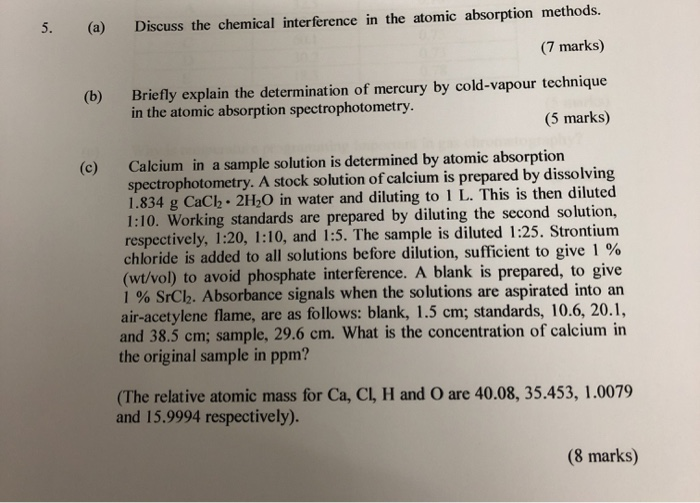 Solved 5. (a) Discuss the chemical interference in the | Chegg.com