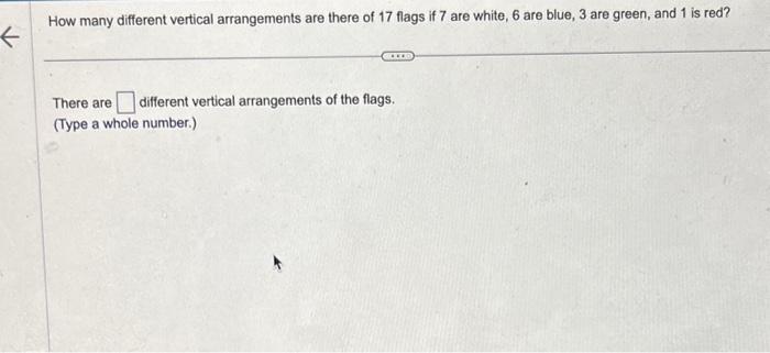 Solved How many different vertical arrangements are there of | Chegg.com