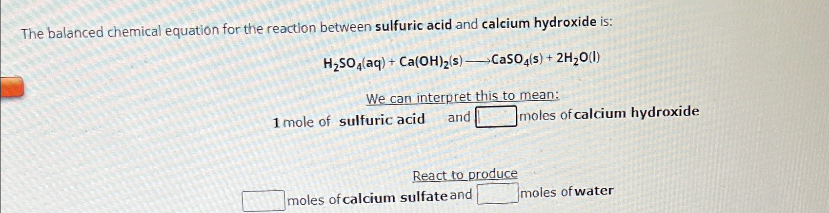 Solved The balanced chemical equation for the reaction | Chegg.com