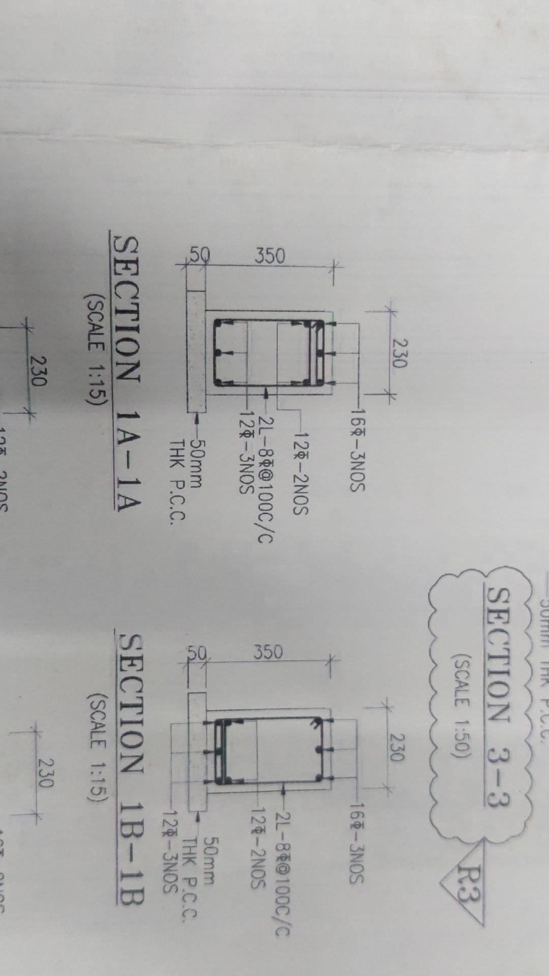 SECTION 3−3 (SCALE 1:50) R3. SECTION 1B-1B (SCALE | Chegg.com