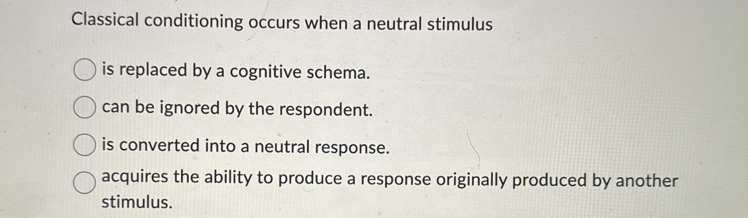 Solved Classical conditioning occurs when a neutral | Chegg.com