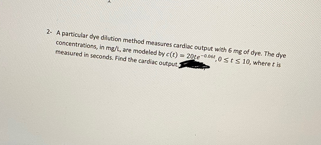 2 ﻿a Particular Dye Dilution Method Measures Cardiac