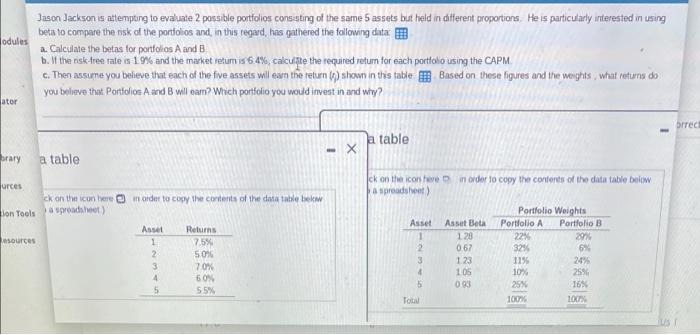 Solved odules Jason Jackson is attempting to evaluate 2 | Chegg.com