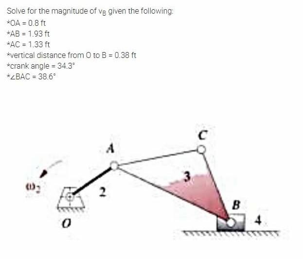 Solved Solve for the magnitude of ve given the following: | Chegg.com