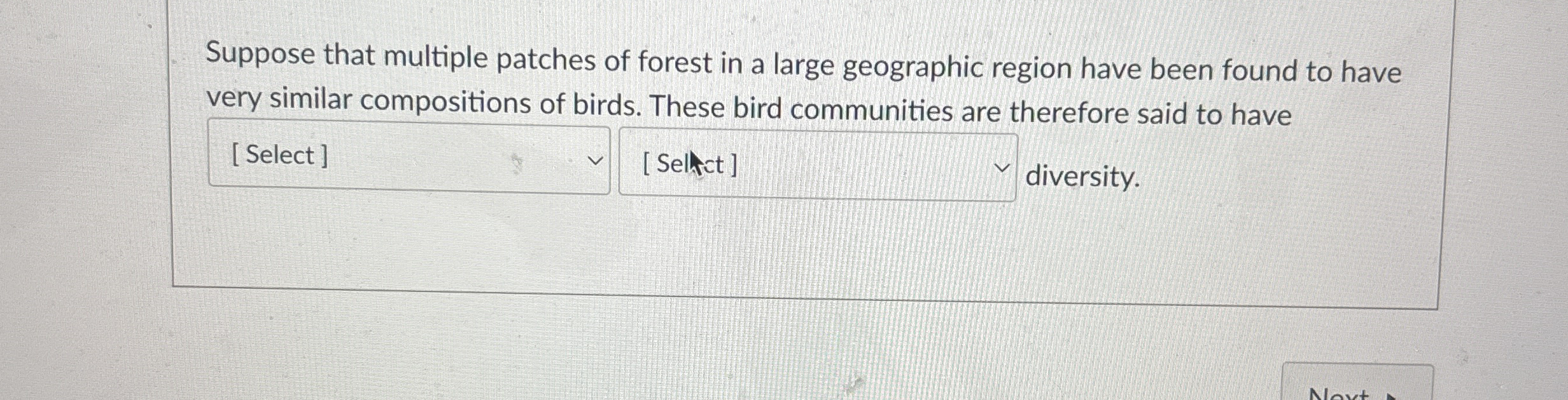 Solved Suppose that multiple patches of forest in a large | Chegg.com