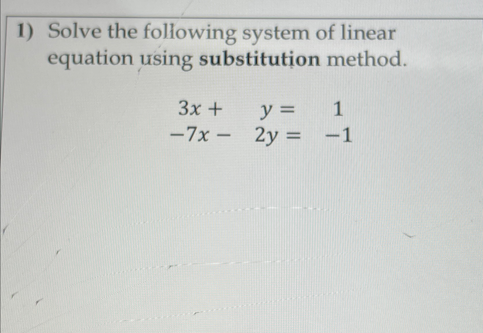 Solved Solve the following system of linear equation using | Chegg.com