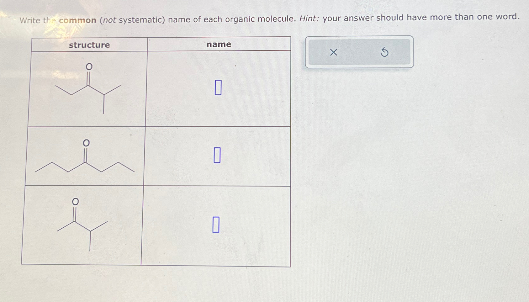 Solved Write the common (not systematic) ﻿name of each | Chegg.com