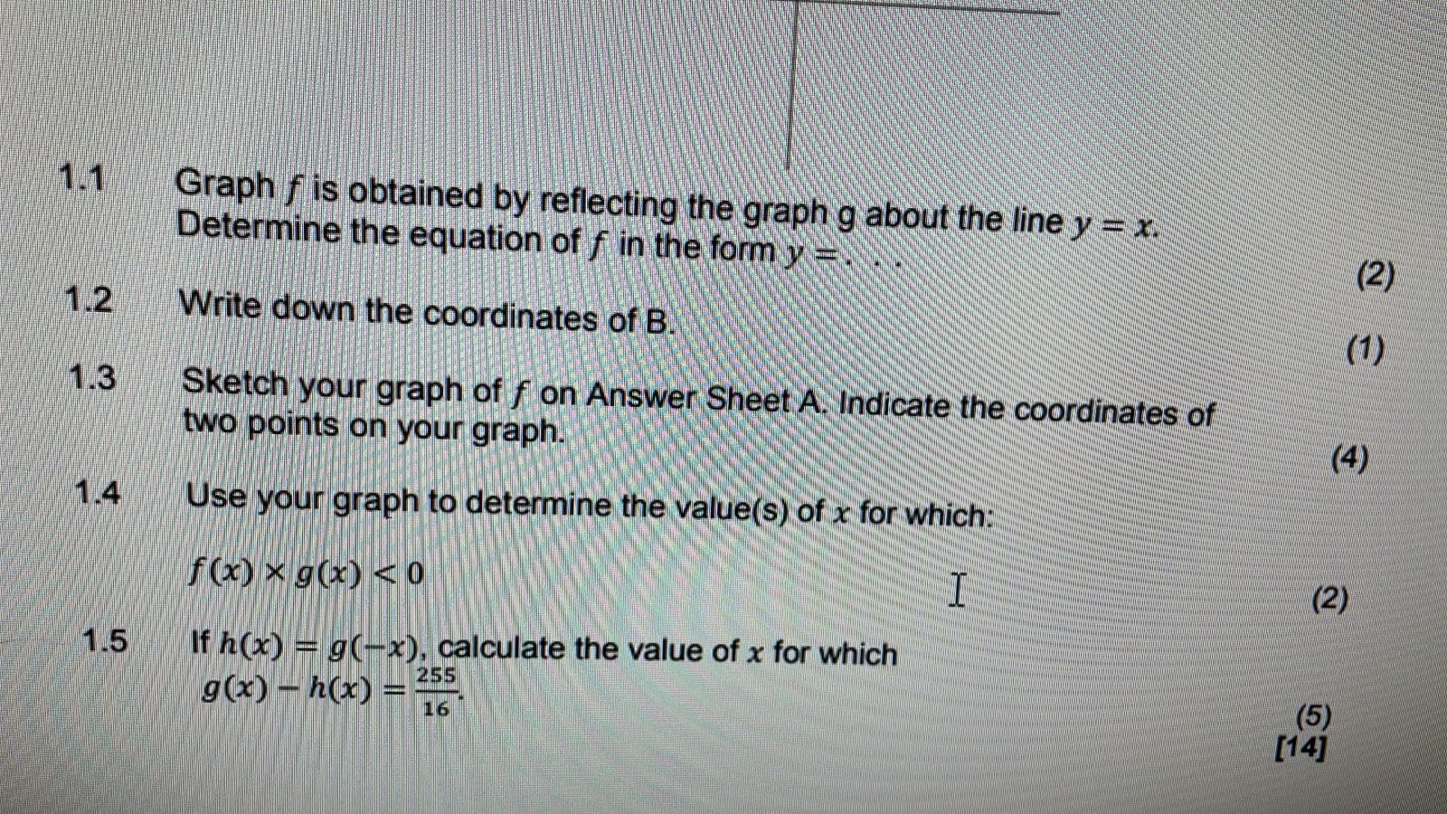 Solved In a diagram ,the graph of function g(x)=4 | Chegg.com