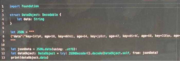 Solved SWIFT code: parsing JSON to find age value and count | Chegg.com