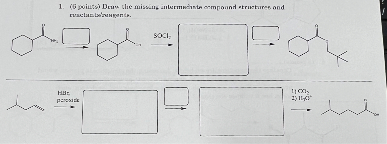 Solved Draw the missing intermediate compound structures and | Chegg.com