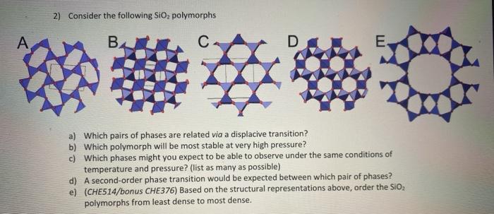 2 Consider The Following Sio2 Polymorphs А В D A 