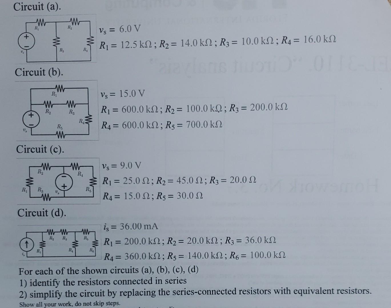 Solved Circuit (a). vs=6.0 | Chegg.com