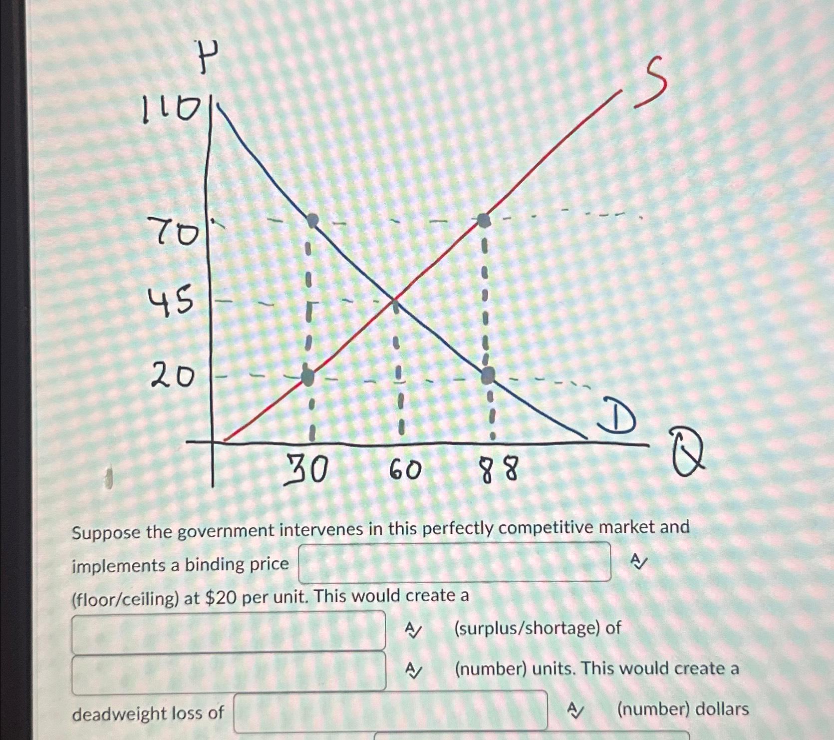 Solved Suppose the government intervenes in this perfectly | Chegg.com