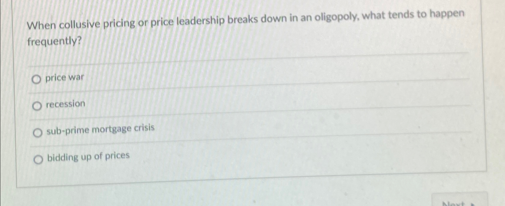 Solved When collusive pricing or price leadership breaks | Chegg.com