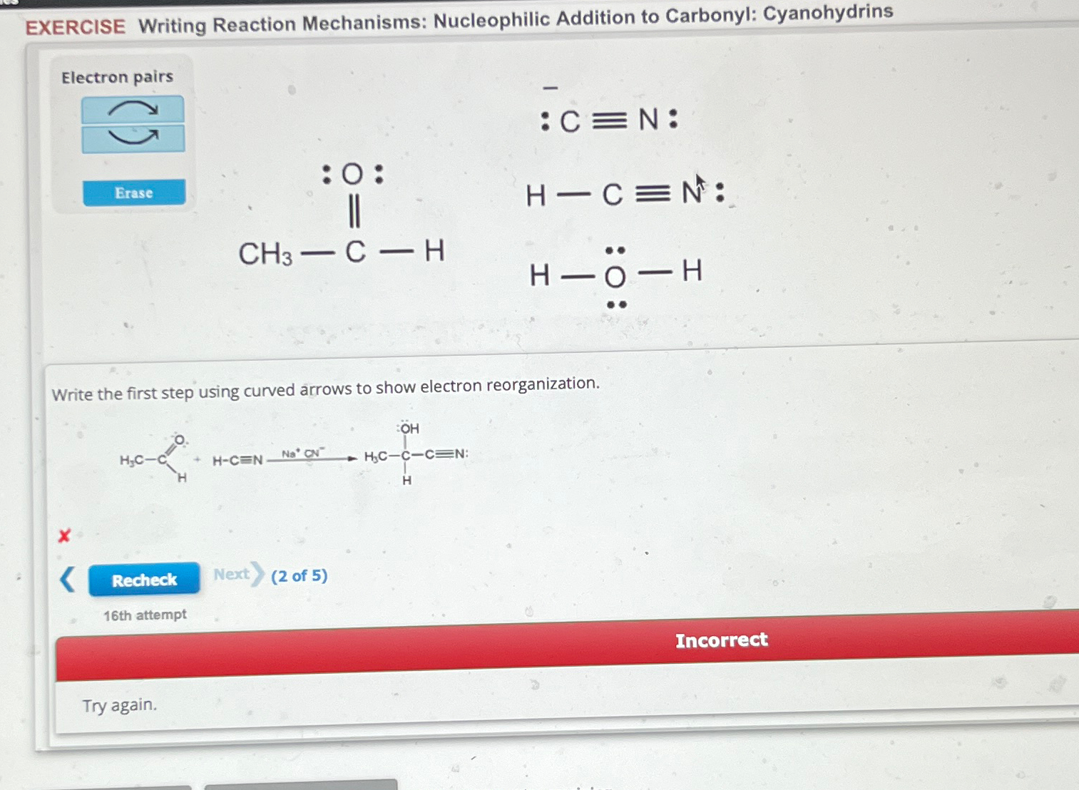 Solved EXERCISE Writing Reaction Mechanisms: Nucleophilic | Chegg.com