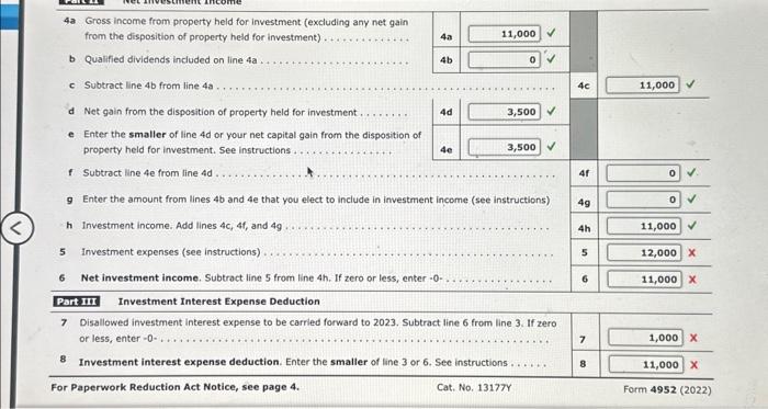 Solved c. Complete Helen's Form 4952 for the current year. | Chegg.com