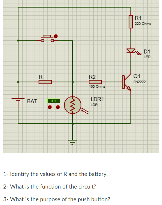 Solved 1- ﻿Identify the values of R ﻿and the battery.2- | Chegg.com
