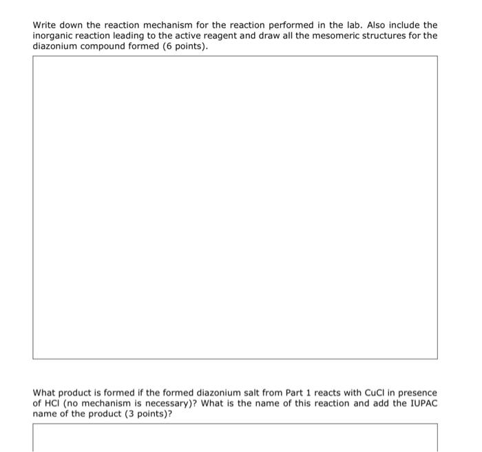 Solved Write down the reaction mechanism for the reaction | Chegg.com