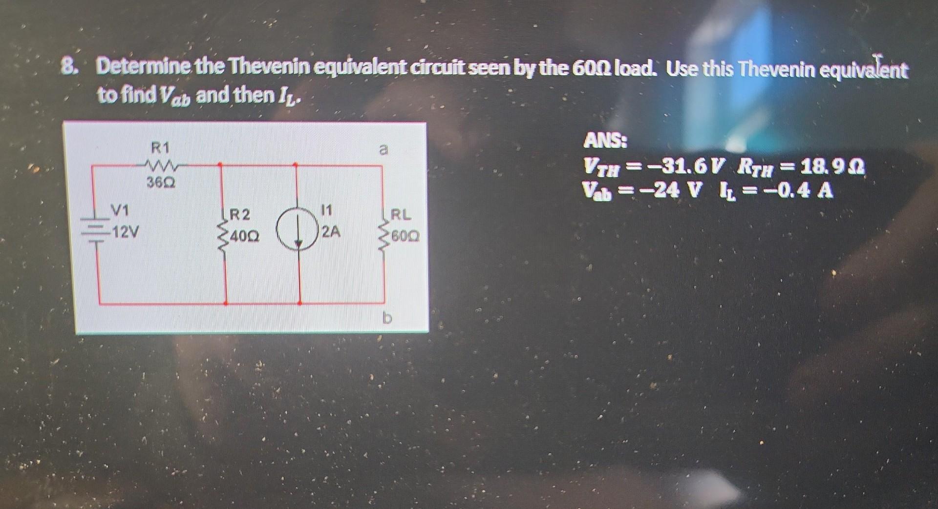 Solved Determine the Thevenin equivalent circuit seen by the | Chegg.com