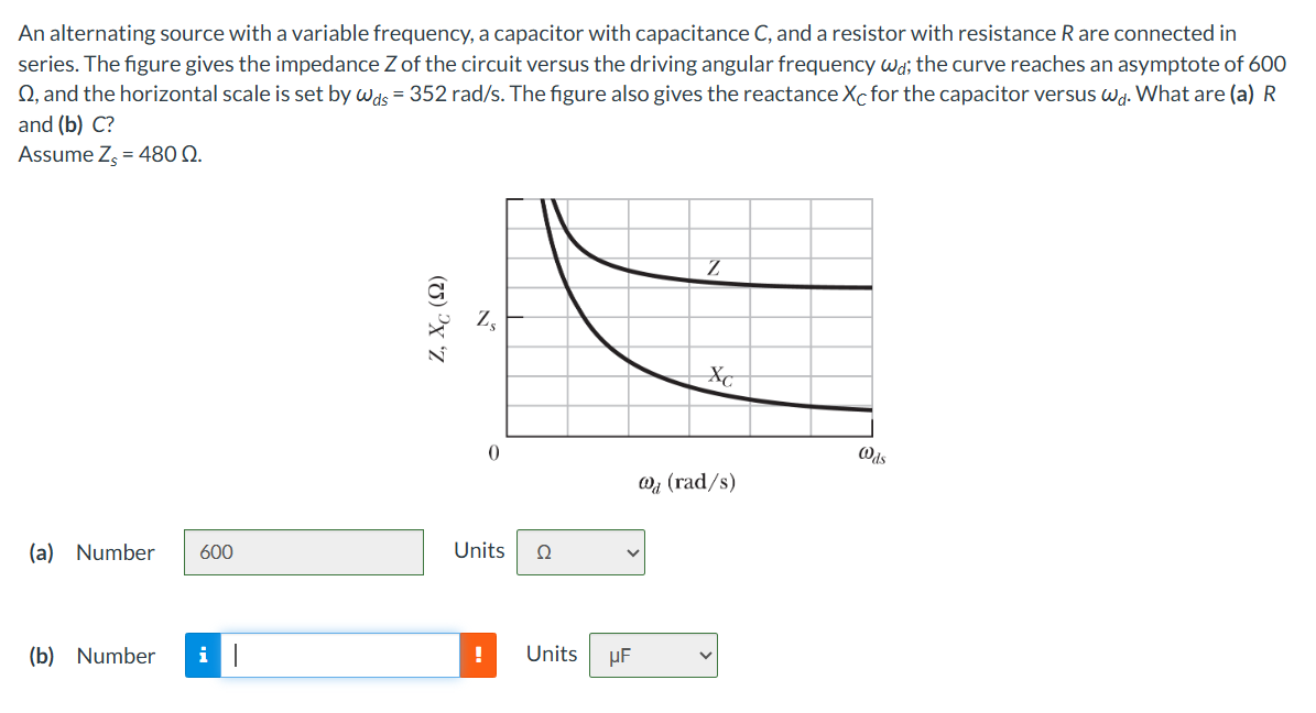 Solved An ﻿alternating source with a variable frequency, a | Chegg.com