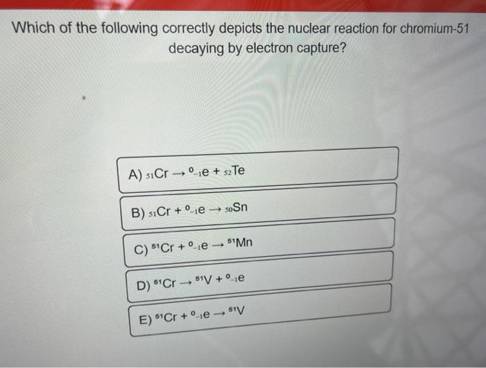 Solved Which of the following correctly depicts the nuclear | Chegg.com