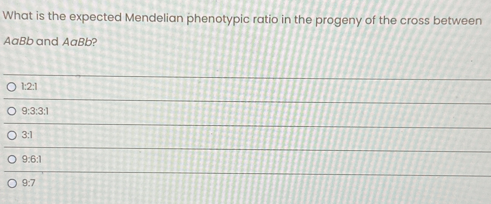 Solved What is the expected Mendelian phenotypic ratio in | Chegg.com
