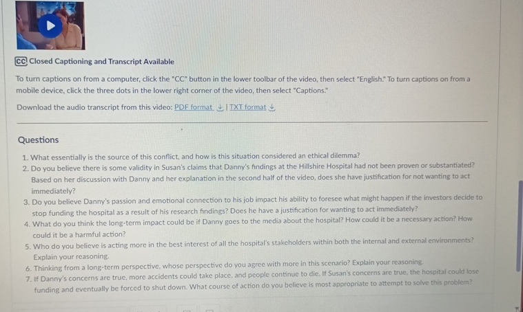 CC Closed Captioning and Transcript AvailableTo turn | Chegg.com