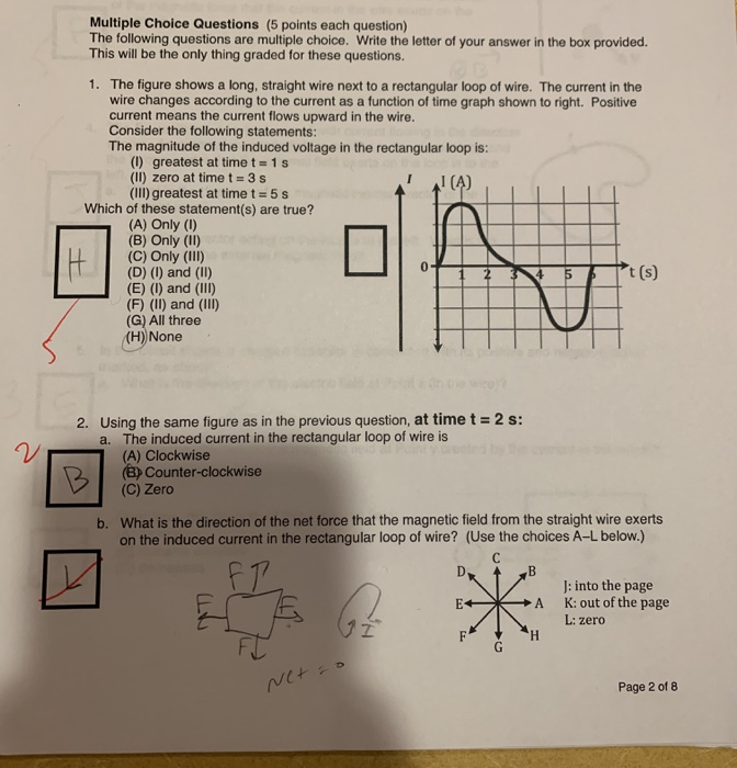 Solved Multiple Choice Questions (5 points each question) | Chegg.com