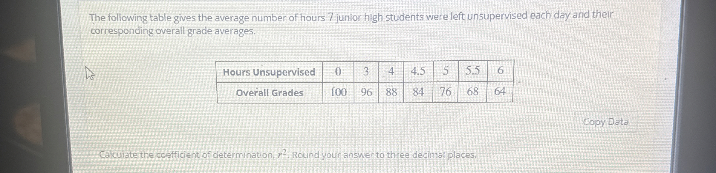 Solved The following table gives the average number of hours | Chegg.com
