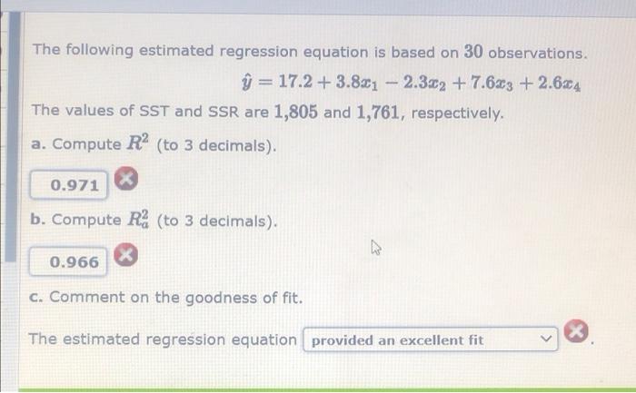 Solved The following estimated regression equation is based | Chegg.com