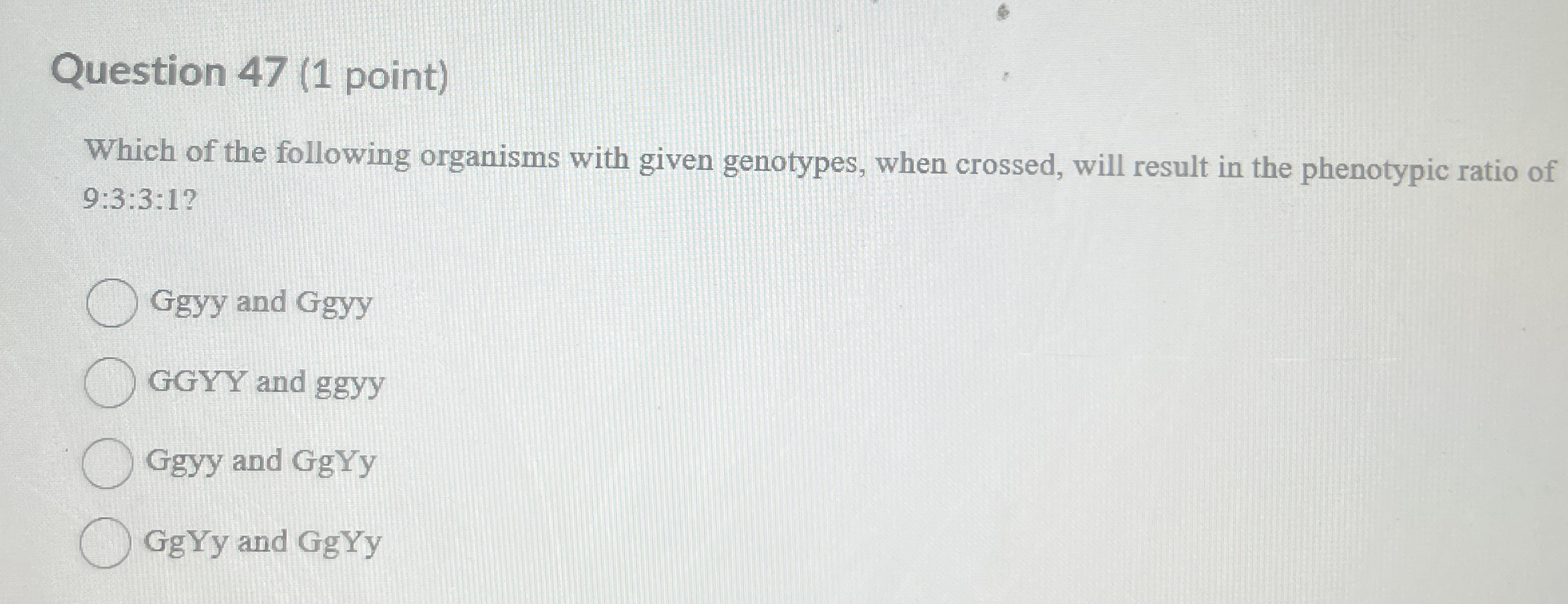 Solved Question 47 (1 ﻿point)Which of the following | Chegg.com