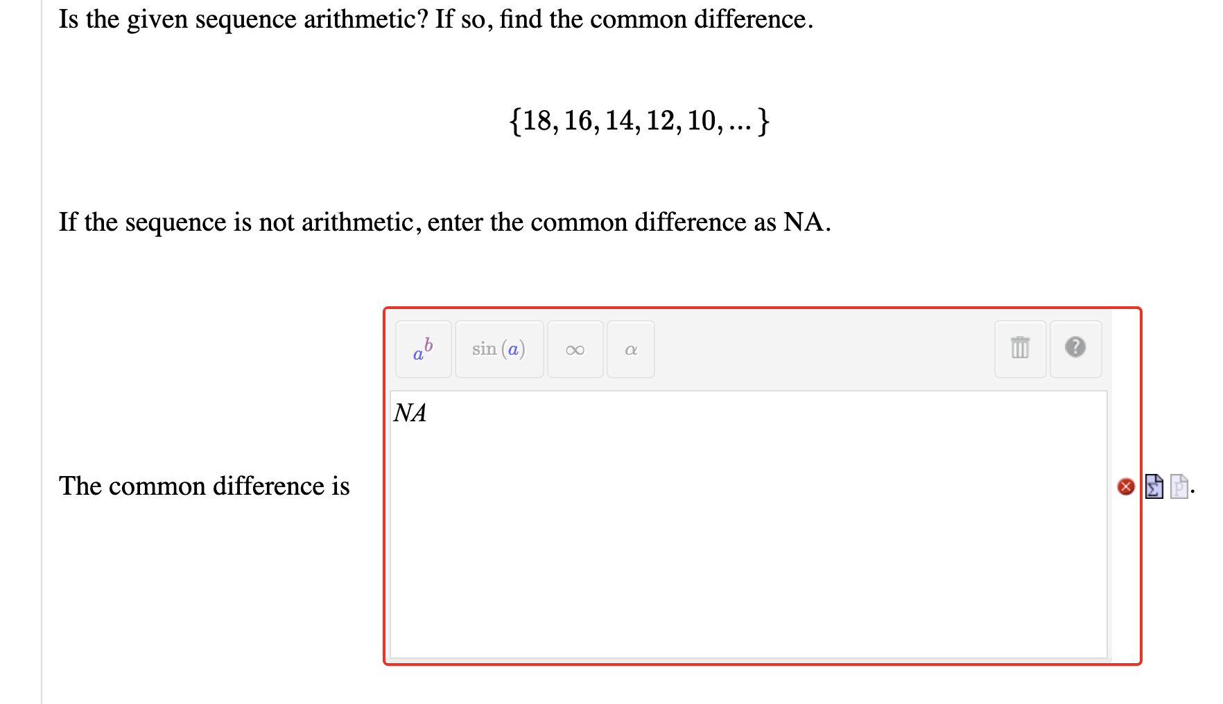 Solved Is the given sequence arithmetic? If so, ﻿find the | Chegg.com
