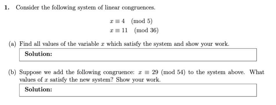 Solved Consider the following system of linear | Chegg.com