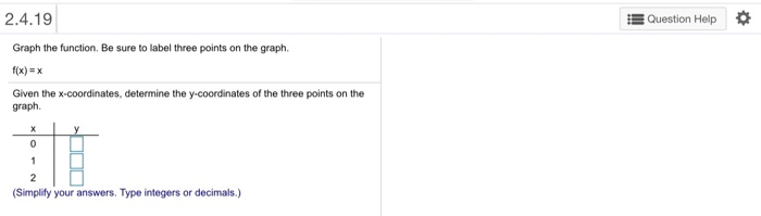 Solved 2.4.19 Question Help Graph the function. Be sure to | Chegg.com