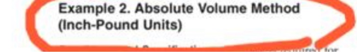 Solved Example 2. Absolute Volume Method (Inch-Pound Units) | Chegg.com