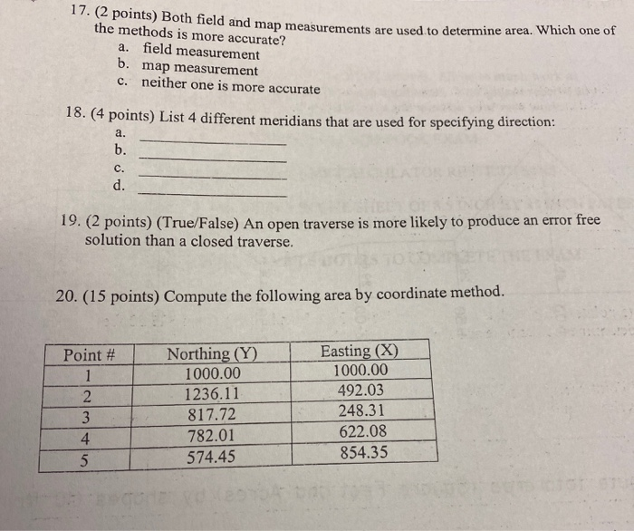 Solved ap measurements are used to determine area. Which one | Chegg.com