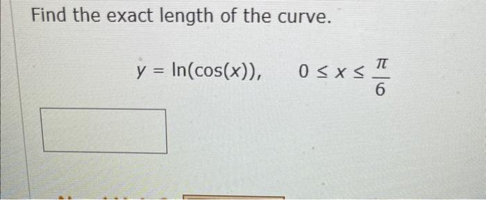 Solved Find the exact length of the curve. | Chegg.com