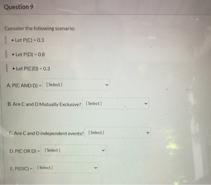 Solved Question 9 Consider the following scenario: • Let | Chegg.com