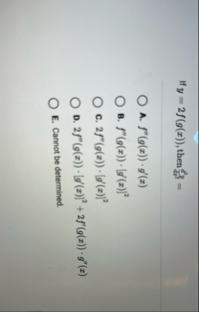 Solved If y=2f(g(x)), ﻿then | Chegg.com