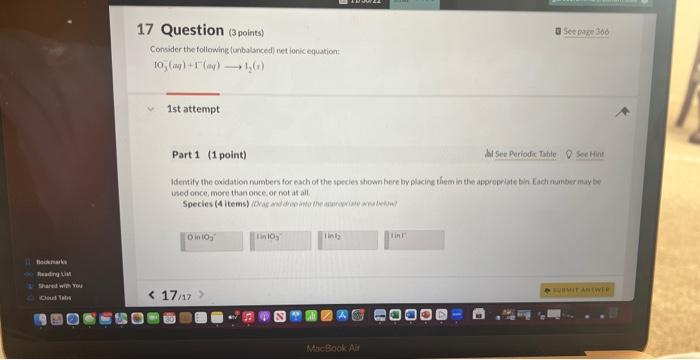 Solved 17 Question (3 points) - 5 sechang 306 Consider the | Chegg.com