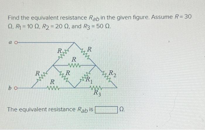 solve for equivalent resistance. Rab. | Chegg.com solve for equivalent resistance. Rab. | Chegg.com