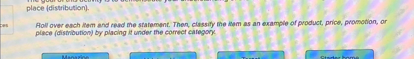 Solved place (distribution).Roll over each item and read the | Chegg.com