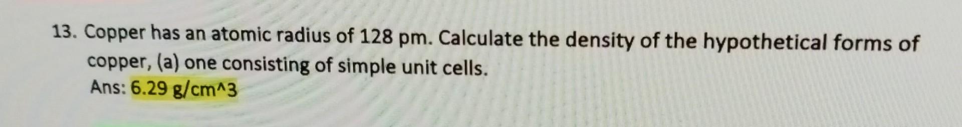 Solved calculate the density of the hypothetical forms of | Chegg.com