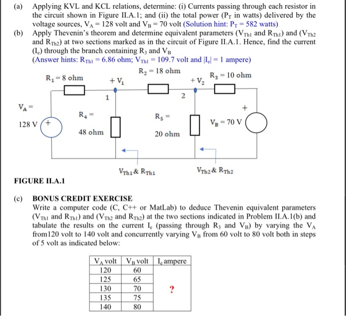 Solved (a) Applying KVL and KCL relations, determine: (i) | Chegg.com