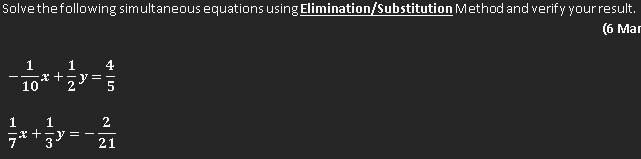 Solved Solve the following simultaneous equations using | Chegg.com