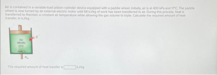 Solved Air is contained in a variable-load piston-cylinder | Chegg.com