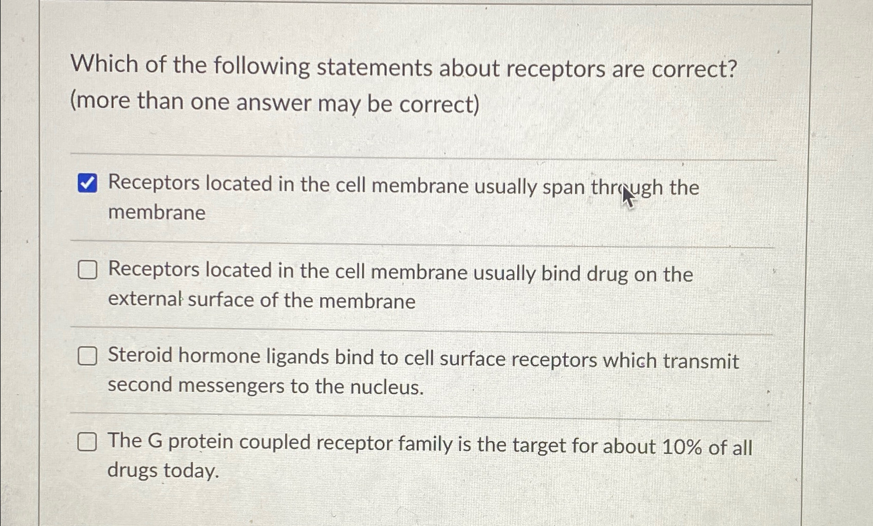 Solved Which of the following statements about receptors are | Chegg.com