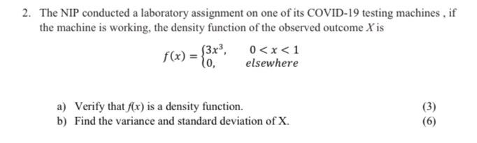 Solved 2. The NIP conducted a laboratory assignment on one | Chegg.com