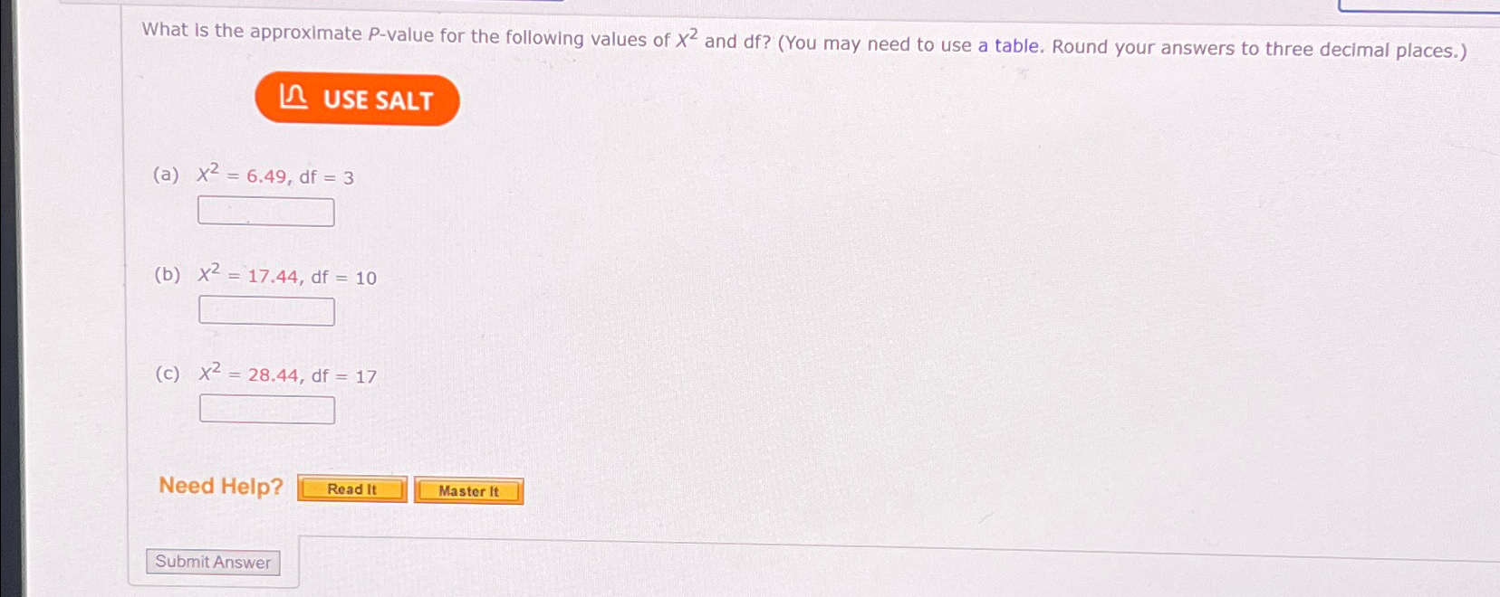 Solved What Is The Approximate P Value For The Following
